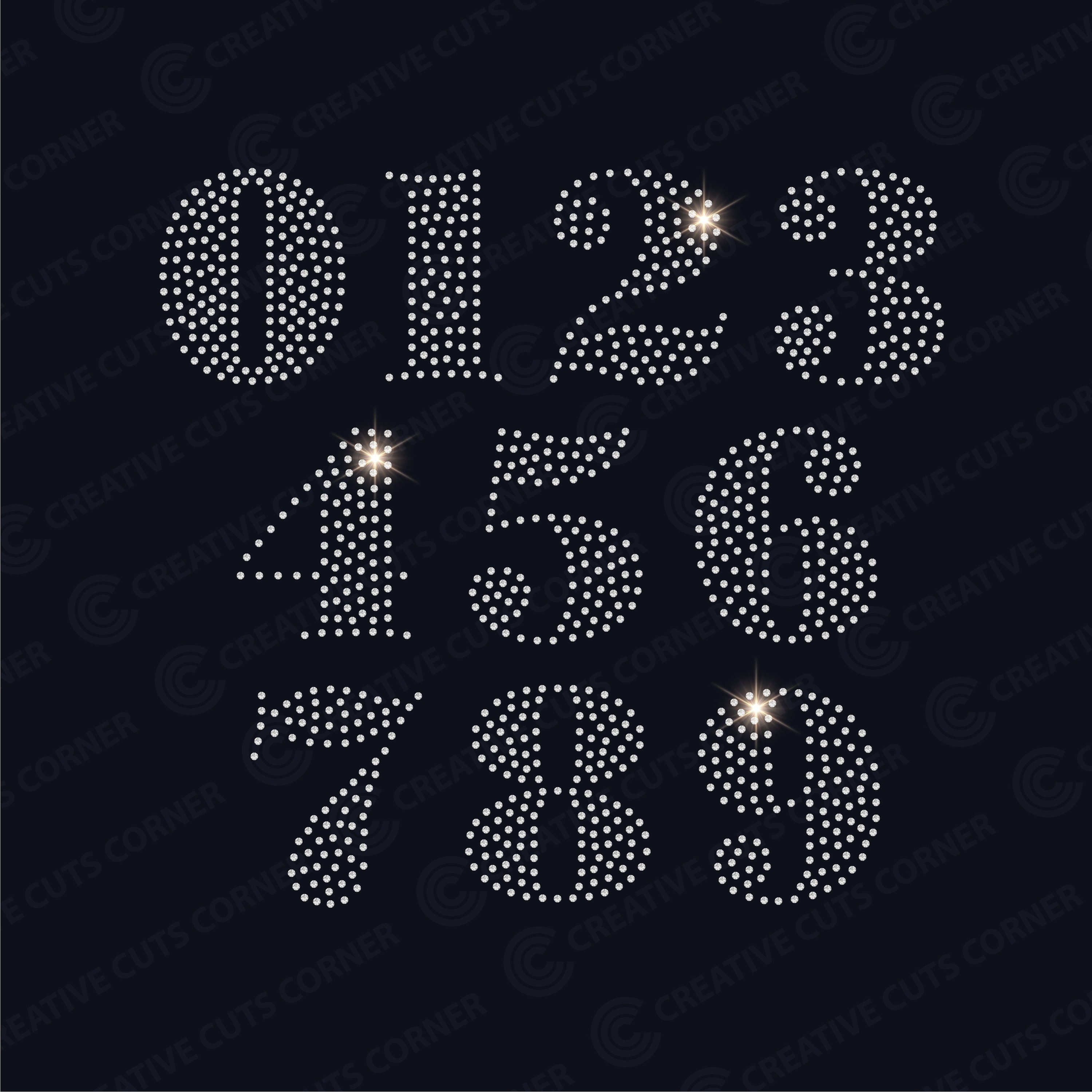 Rhinestone Number Svg File for Cricut Design Rhinestone Template Ss6 ...
