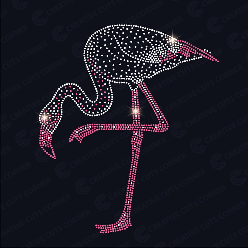 Flamingo Rhinestone Template Svg File for Cricut Design Rhinestone ...