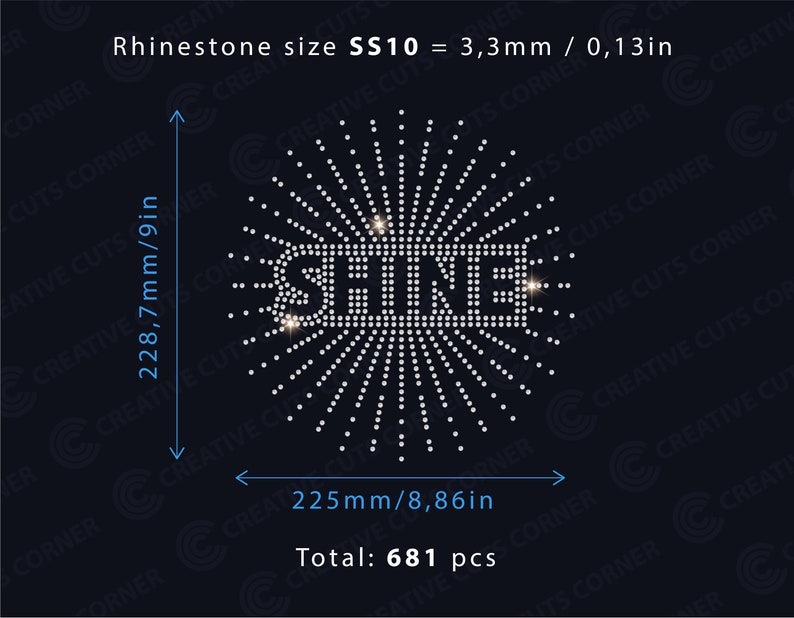 Shine Rhinestone Template Ss10 Design for T-shirt Svg Rhinestone Shirt ...