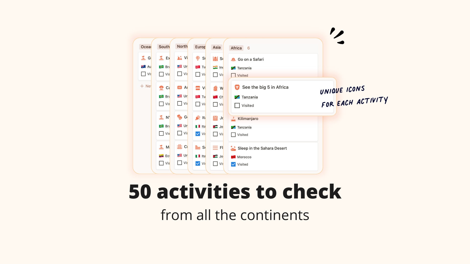 Notion Template Travel Bucket List | Travel Destinations for Notion ...