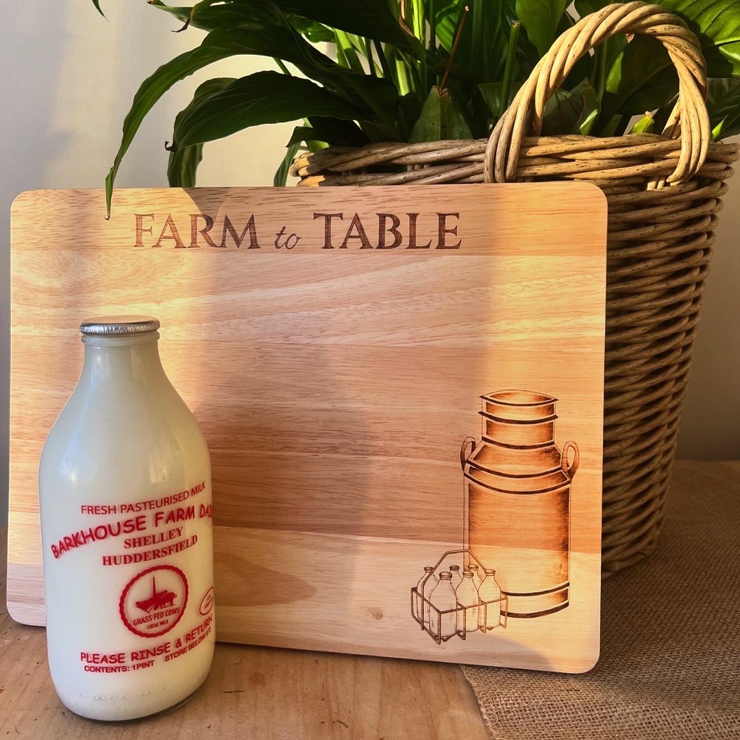 Farm to Table Collection Dairy Farmhouse Chopping Board - Etsy