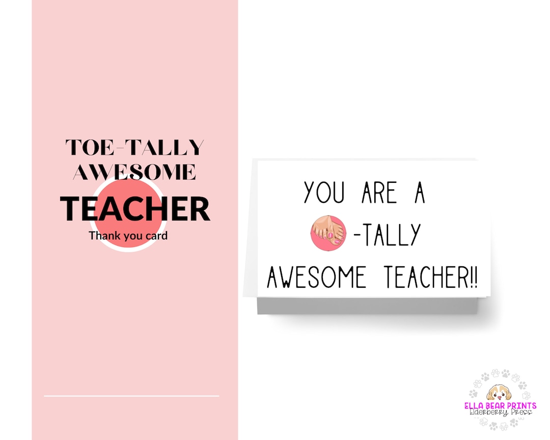 Toe-tally Awesome Teacher Thank You Card - Etsy