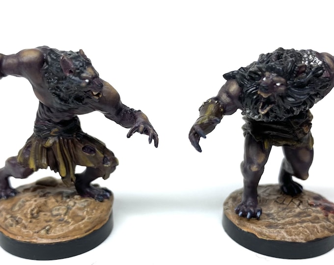 2 X Werewolves | Professionally Painted Miniature, 28mm Scale, D&D ...