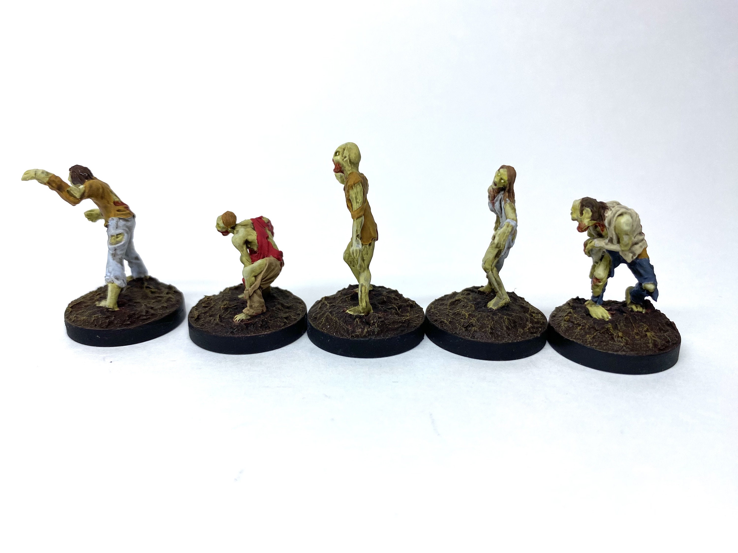 5 X Zombies Professionally Painted Miniature, 28mm Scale, D&D, TTRPG - Etsy