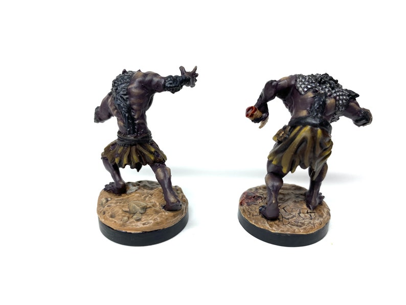2 X Werewolves | Professionally Painted Miniature, 28mm Scale, D&D ...