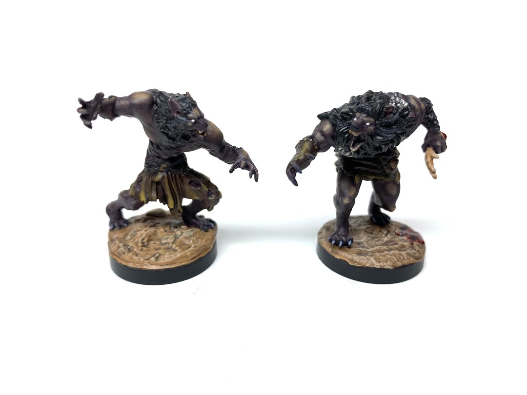 2 X Werewolves | Professionally Painted Miniature, 28mm Scale, D&D ...