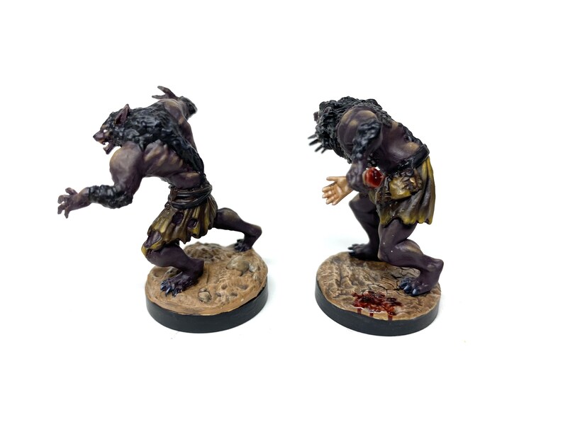 2 X Werewolves | Professionally Painted Miniature, 28mm Scale, D&D ...