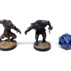 2 X Werewolves | Professionally Painted Miniature, 28mm Scale, D&D ...