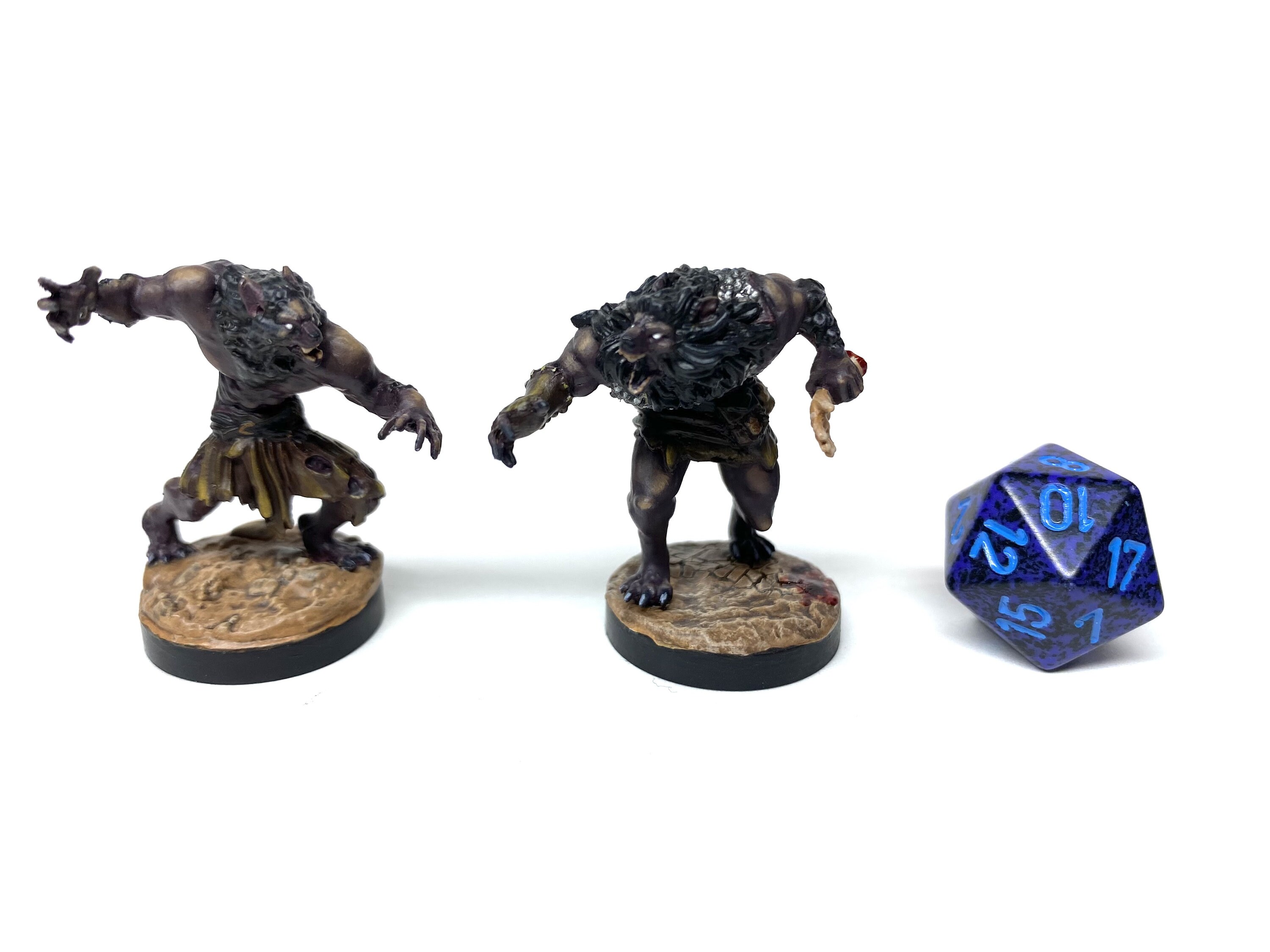 2 X Werewolves | Professionally Painted Miniature, 28mm Scale, D&D ...
