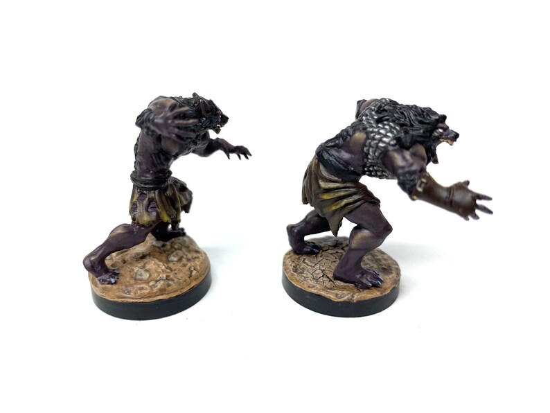 2 X Werewolves | Professionally Painted Miniature, 28mm Scale, D&D ...