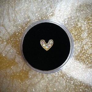Gold & Iridescent Diamond Heart Tooth Gem - Etsy