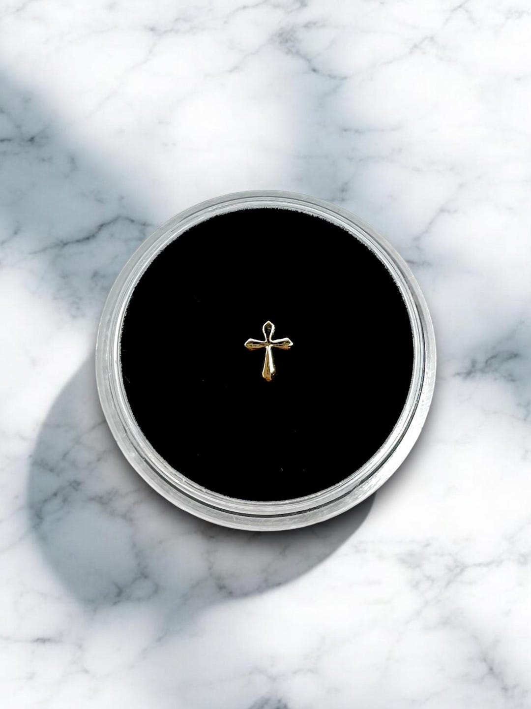 Solid 18k Gold Bold Cross Tooth Gem Charm - Etsy