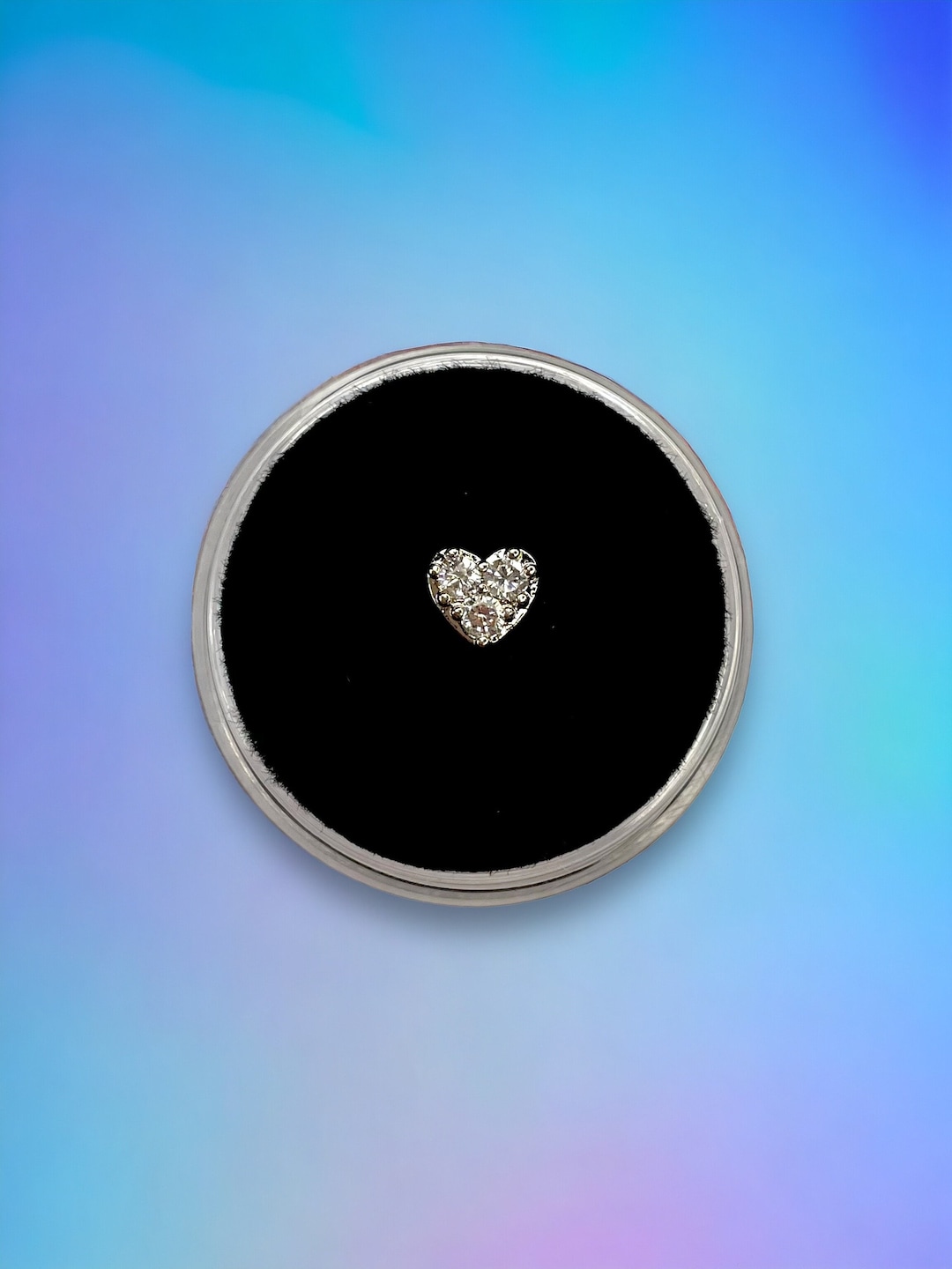 Silver Multi-diamond Heart Tooth Gem - Etsy