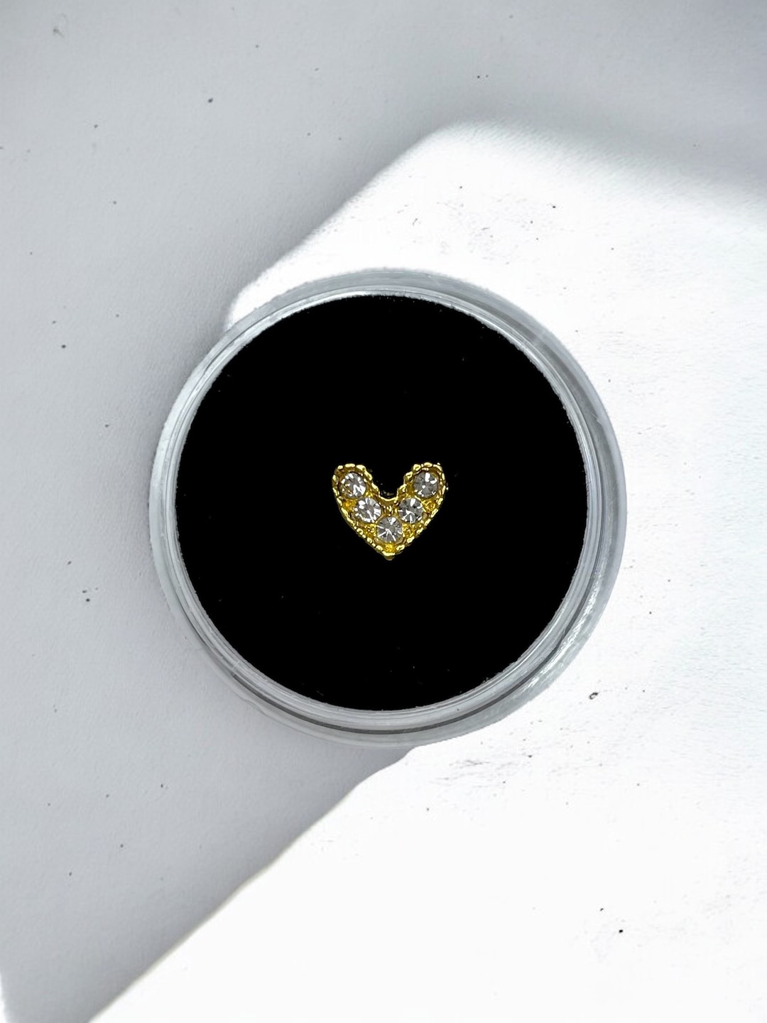 Gold Diamond Heart Tooth Gem - Etsy