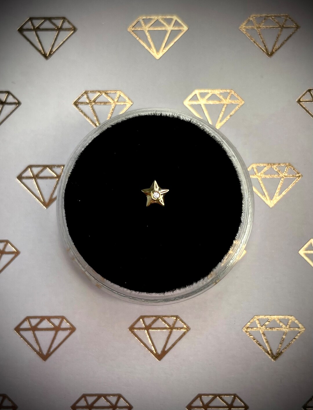 Solid 18k Gold & Diamond Star Tooth Gem Charm - Etsy