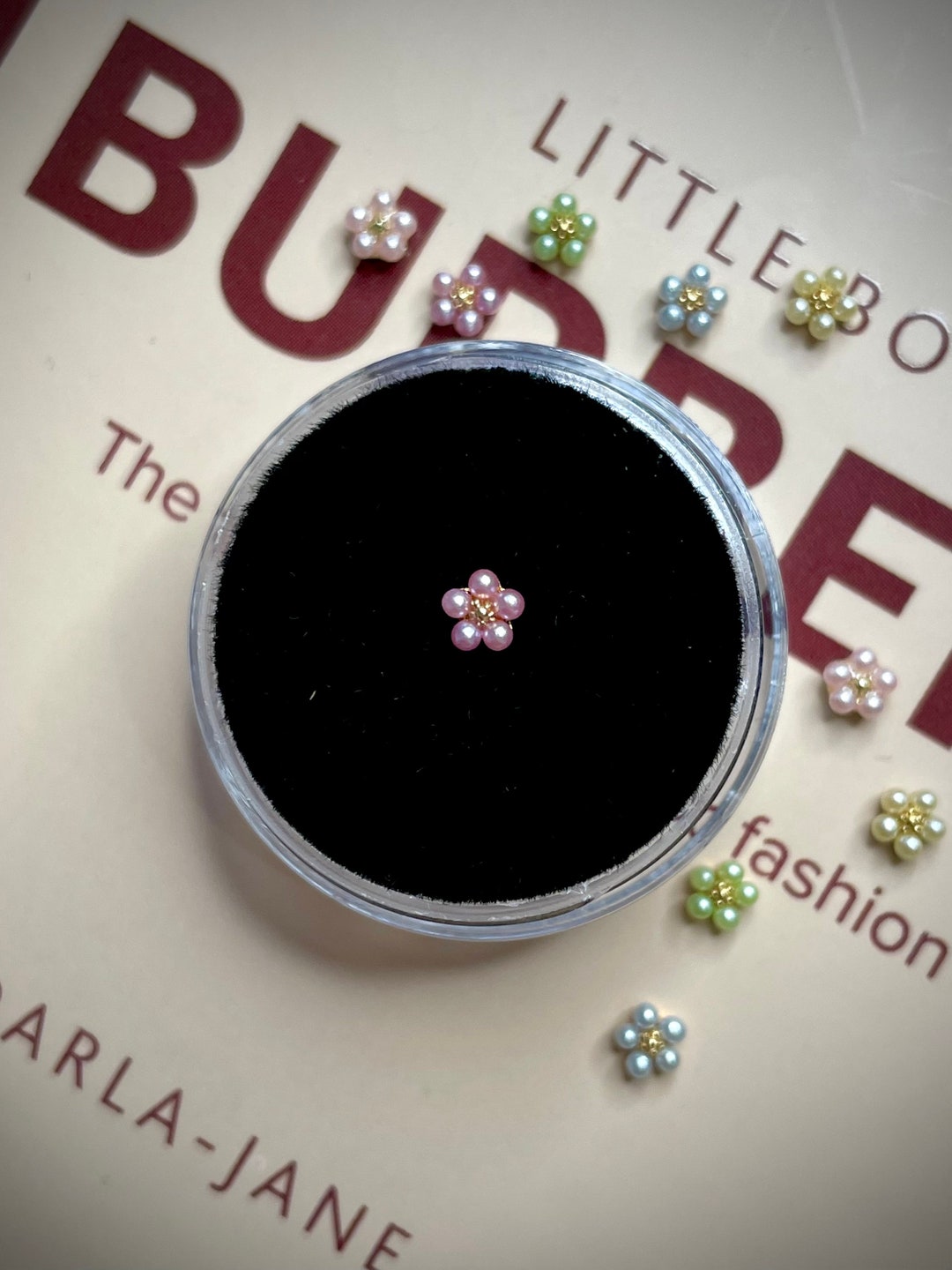 Pink Pearl Flower Tooth Gem - Etsy