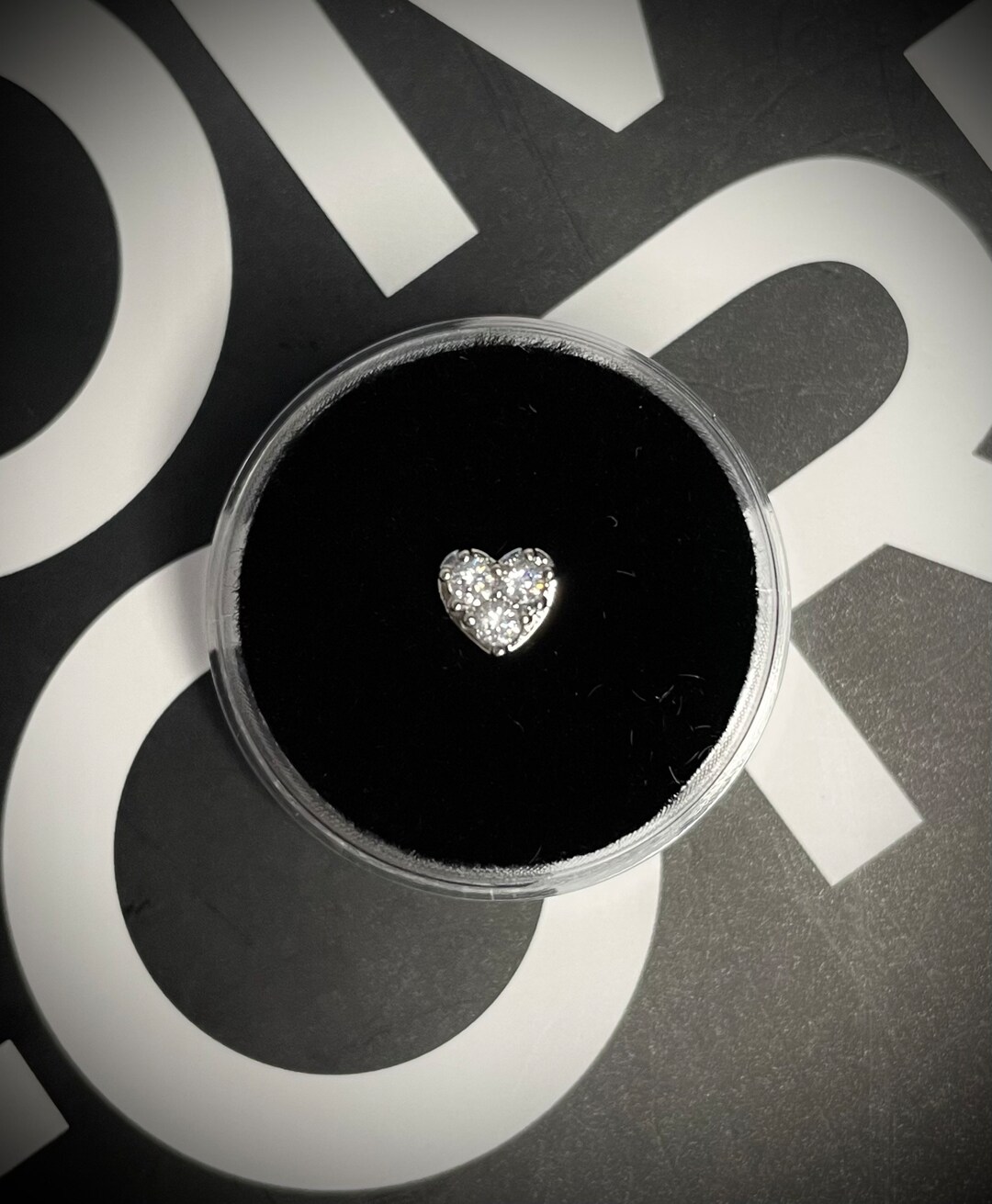 Silver Multi-diamond Heart Tooth Gem - Etsy