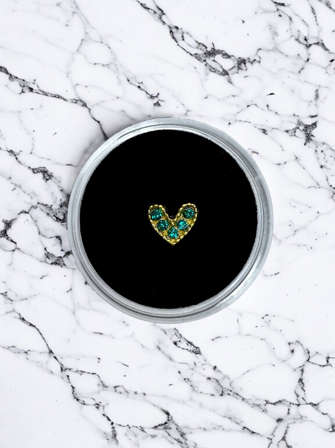 Gold & Emerald Diamond Heart Tooth Gem - Etsy