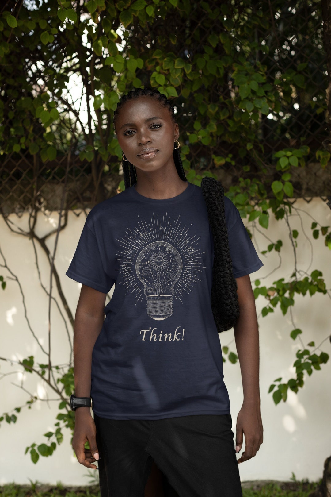 Think Light Bulb, Beacon of Inspiration Unisex Short Sleeve Tee ...
