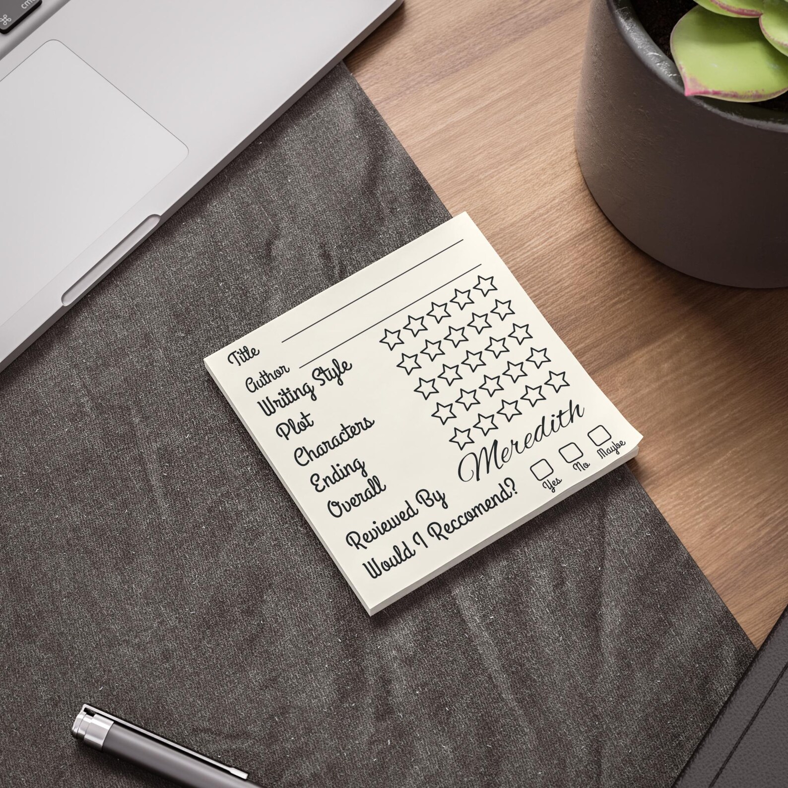 Personalized Book Review Post-it-note Customized Sticky Notes Book ...
