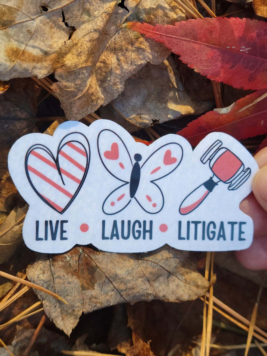 Live Laugh Litigate Sticker, Legal Humor Decal, Waterproof Sticker - Etsy