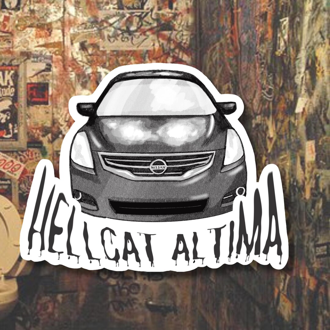 Hellcat Altima Sticker, Trendy Water Bottle Decal, Gift Car Lover ...
