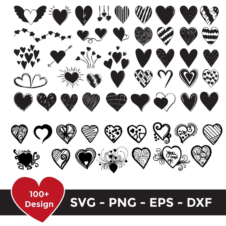 Heart Svg Bundle Heart Svg Hand Drawn Heart Svg Open Heart Svg - Etsy