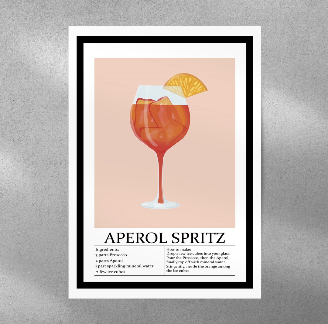 Aperol Spritz Poster With Recipe - Etsy