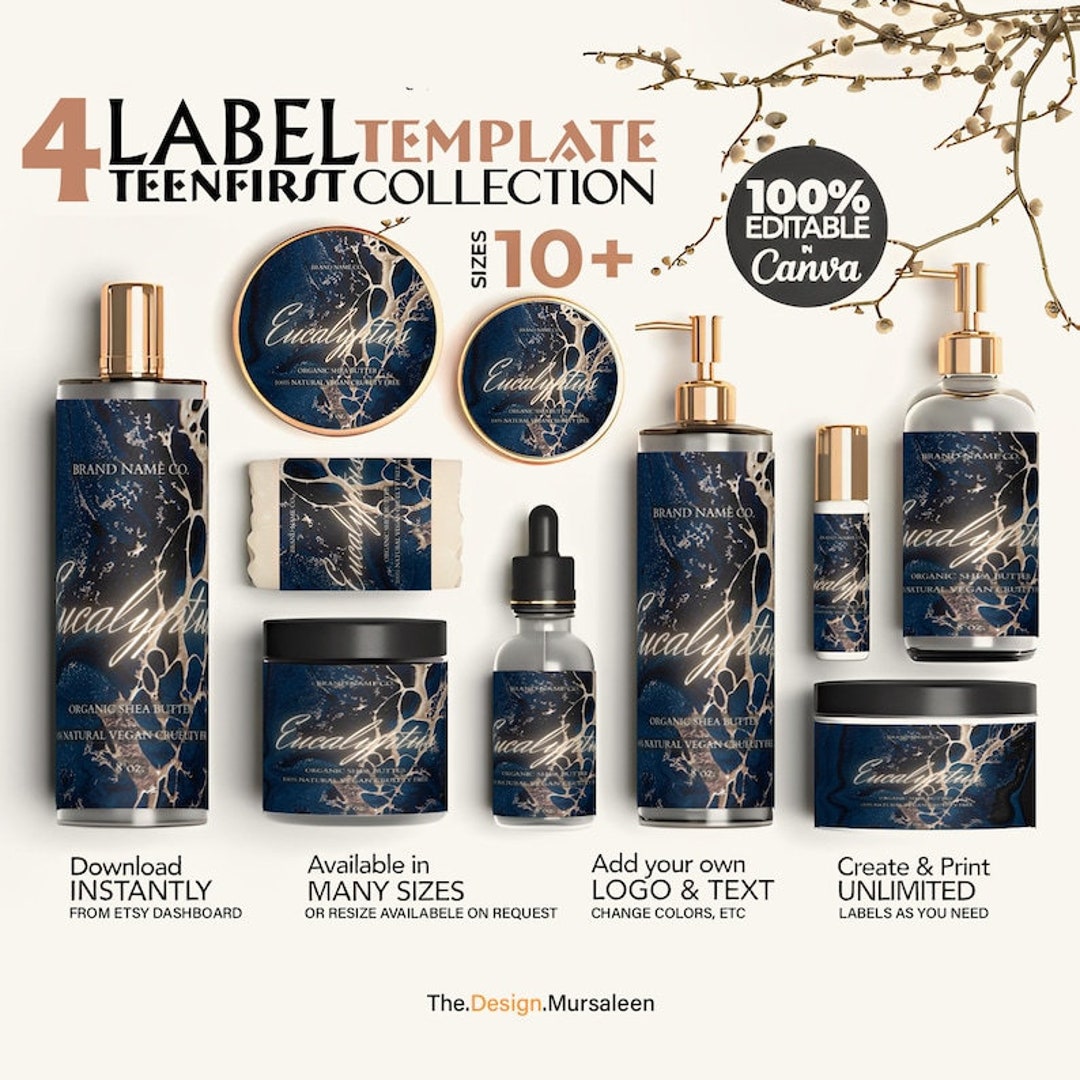 Customizable Body Care Labels Collection Create Your Own Skincare Line ...