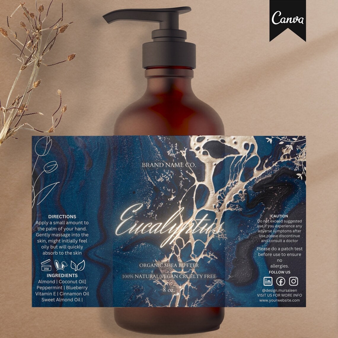 Customizable Body Care Labels Collection Create Your Own Skincare Line ...