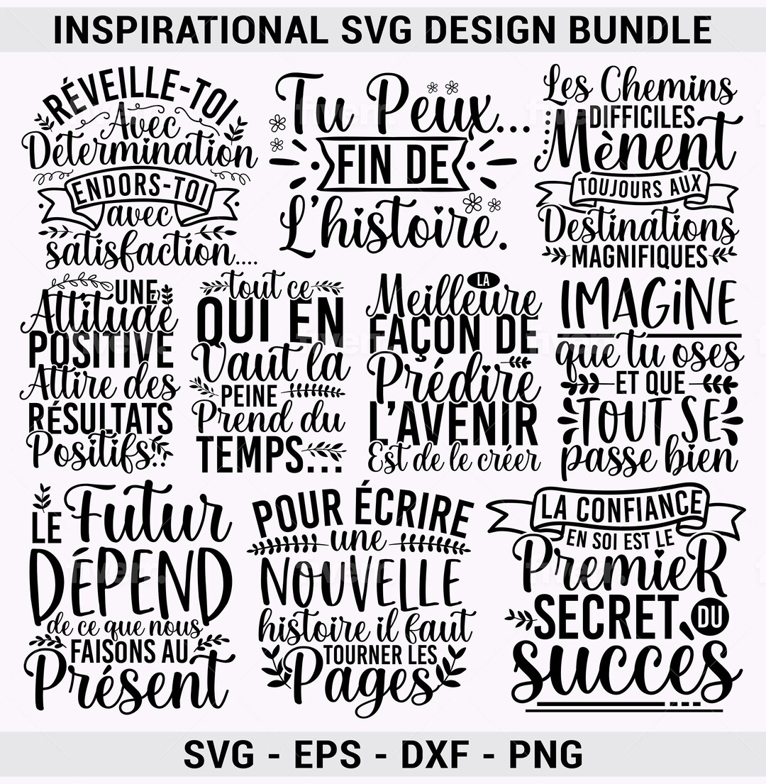 10 French Inspirational Svg Bundle, Shirt Designs Svg Files for Shirts ...