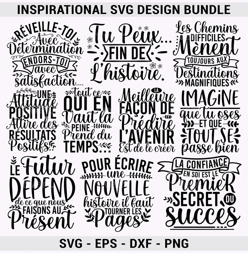 10 French Inspirational Svg Bundle, Shirt Designs Svg Files for Shirts ...