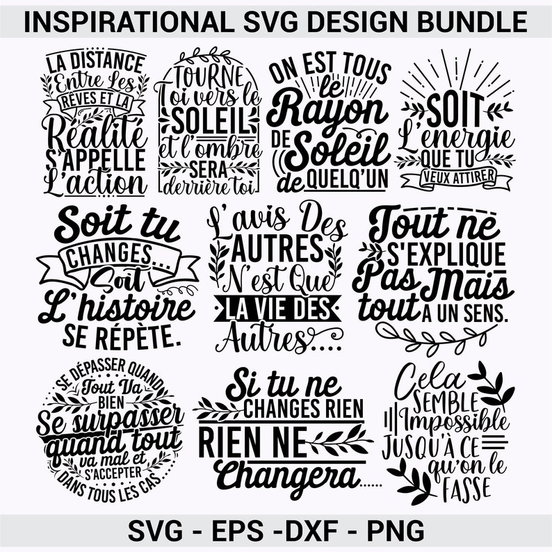 10 French Inspirational Svg Bundle, Shirt Designs Svg Files for Shirts ...