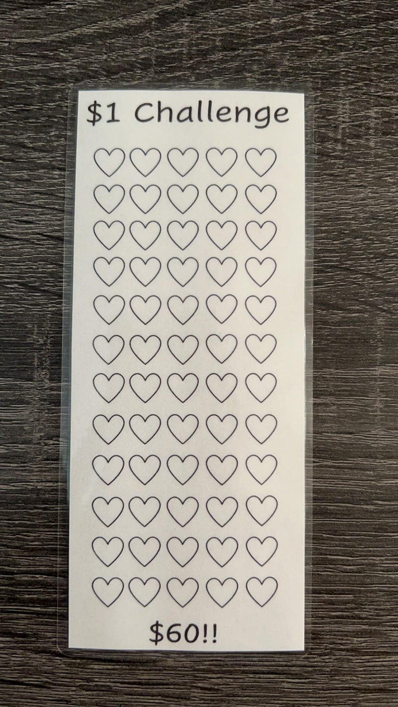 1 Dollar Savings Challenge Tracker - Etsy