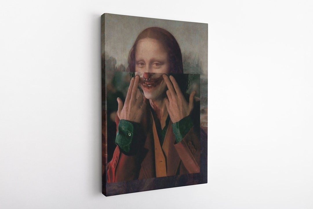 Mona Lisa Joker Smile, Mona Lisa Canvas Wall Art, Joker Canvas Wall Art ...