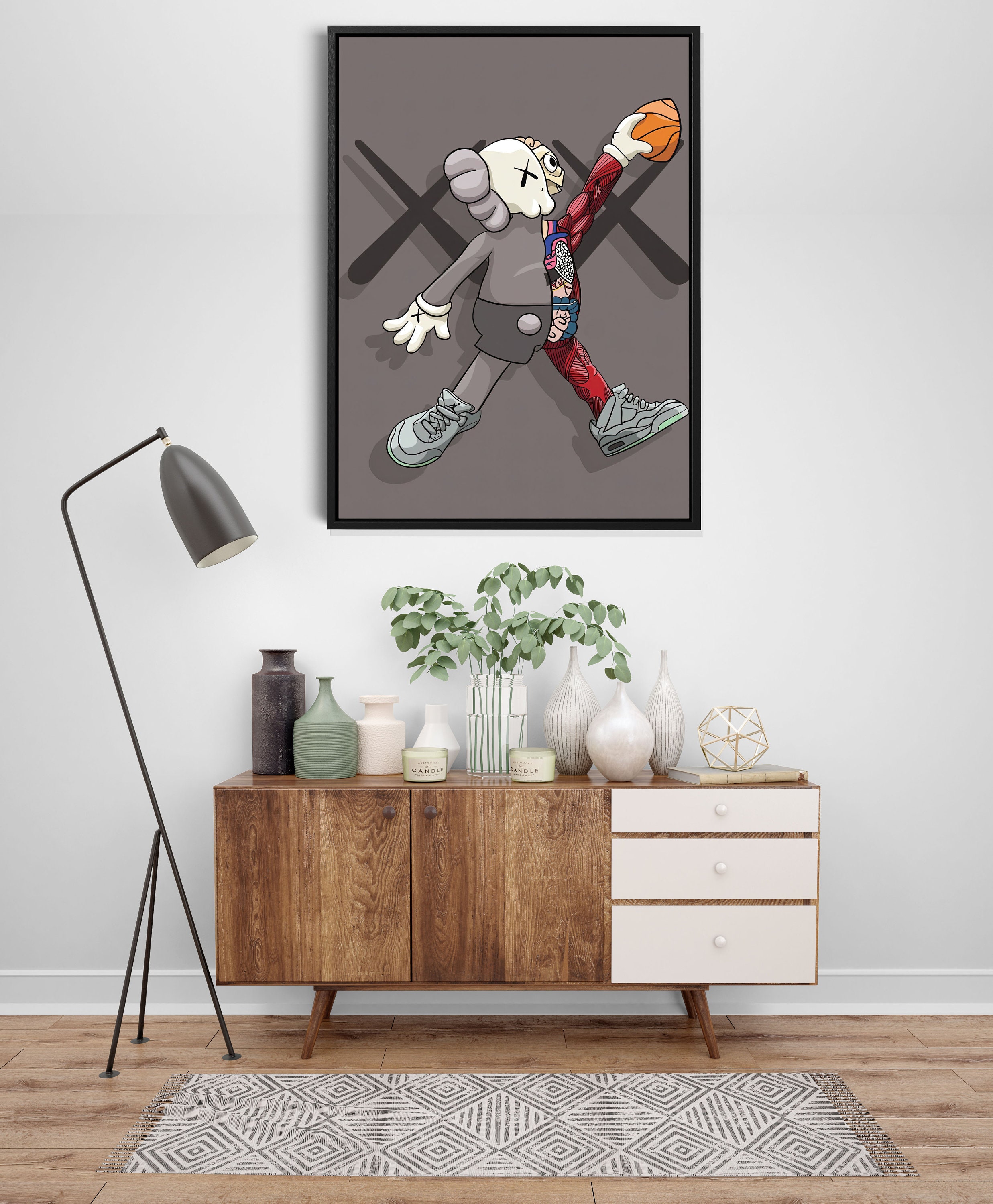 Hypebeast Kaws Robot Art, Hypebeast Canvas, Kaws Figure Wall Art ...