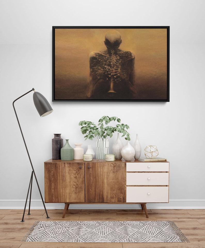 Skeleton Playing the Trumpet Painting of Zdzislaw Beksinski - Etsy