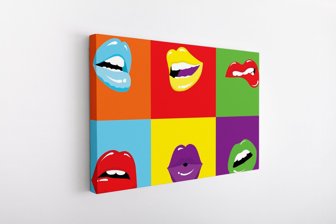 Colourful Pop Art Warhol Style Lips, Lips Poster Pop Art,warhol Lips ...