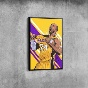 Kobe Bryant RIP - Screaming and Pulling Jersey - Ready to Hang Framed ...