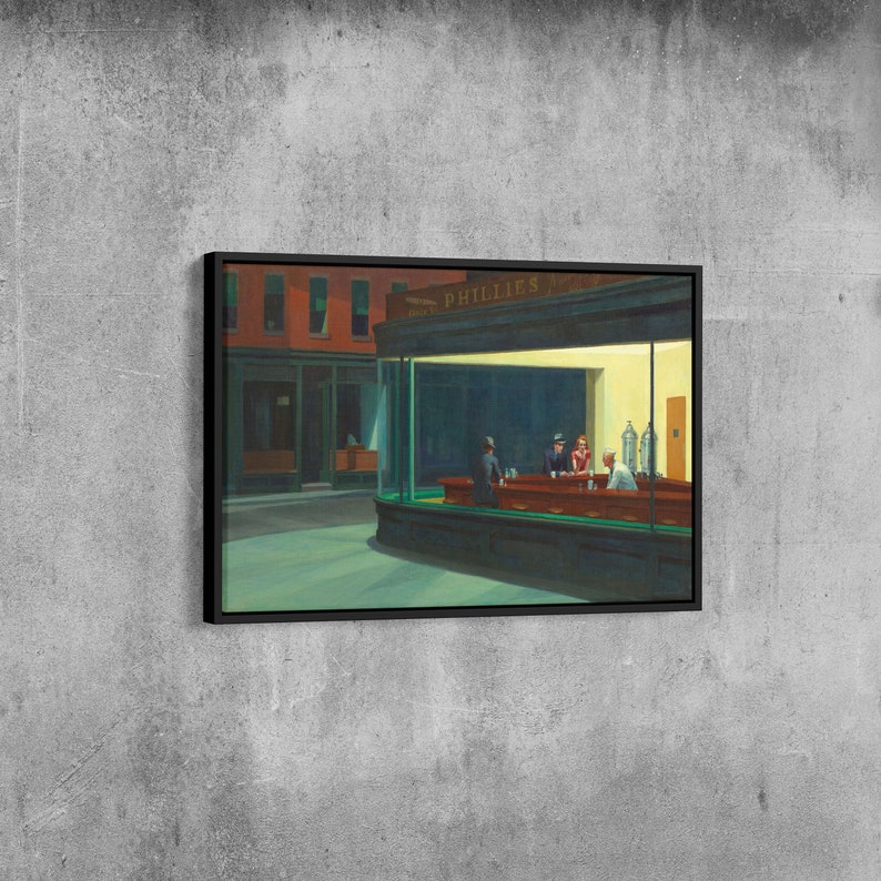 Nighthawks by Edward Hopper Painting Edward Hopper Exhibition - Etsy