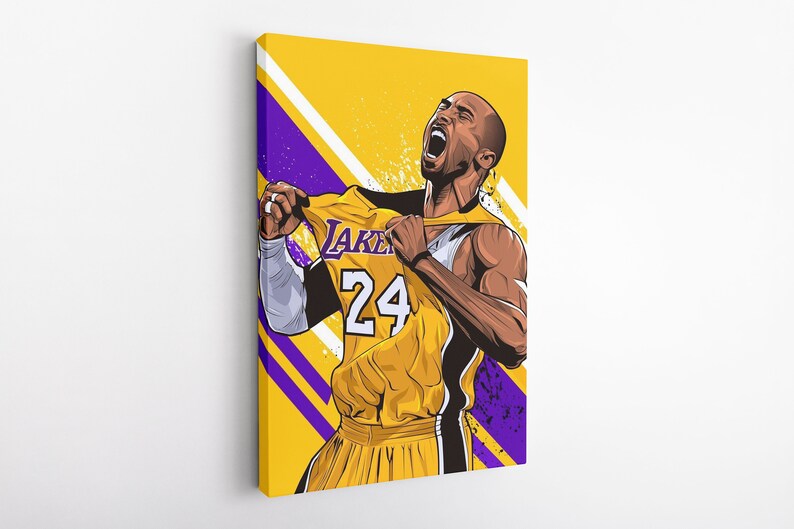Kobe Bryant RIP Screaming and Pulling Jersey Ready to Hang Framed Pop ...