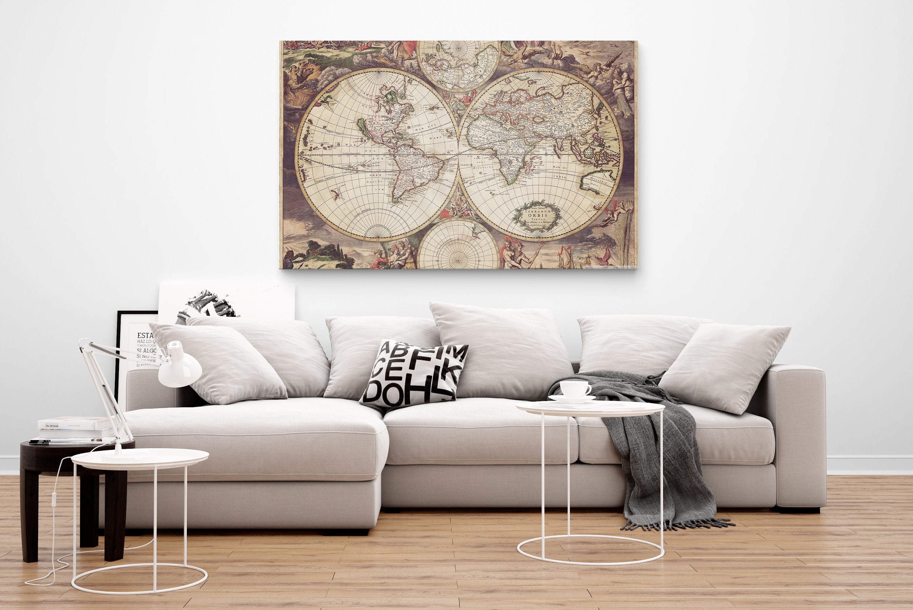 Old World Map, Vintage World Map Canvas Art, Old World Map Art Canvas ...
