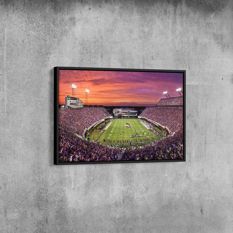 Dowdy-ficklen Stadium Print,east Carolina University Canvas Wall Art ...