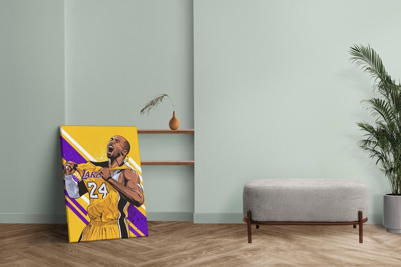 Kobe Bryant RIP Screaming and Pulling Jersey Ready to Hang - Etsy