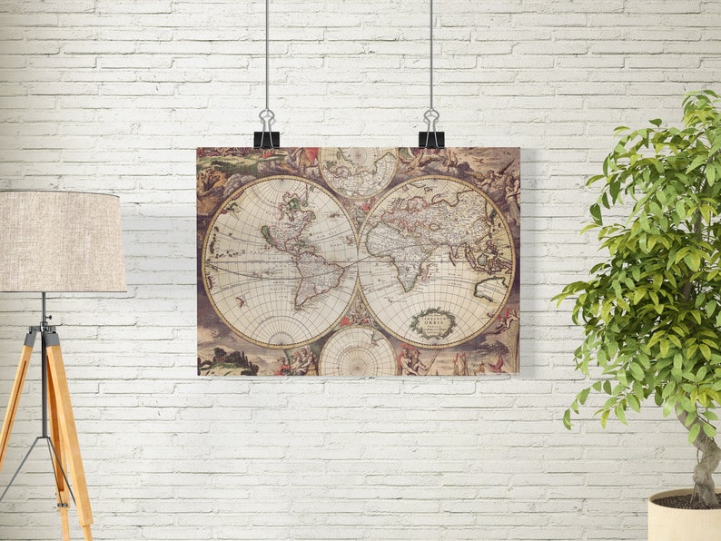 Old World Map Vintage World Map Canvas Art Old World Map Art - Etsy