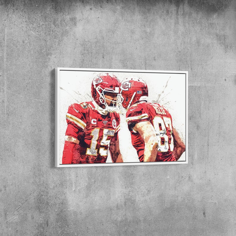 Patrick Mahomes, Travis Kelce Poster Kansas City Chiefs,man Cave Gift ...