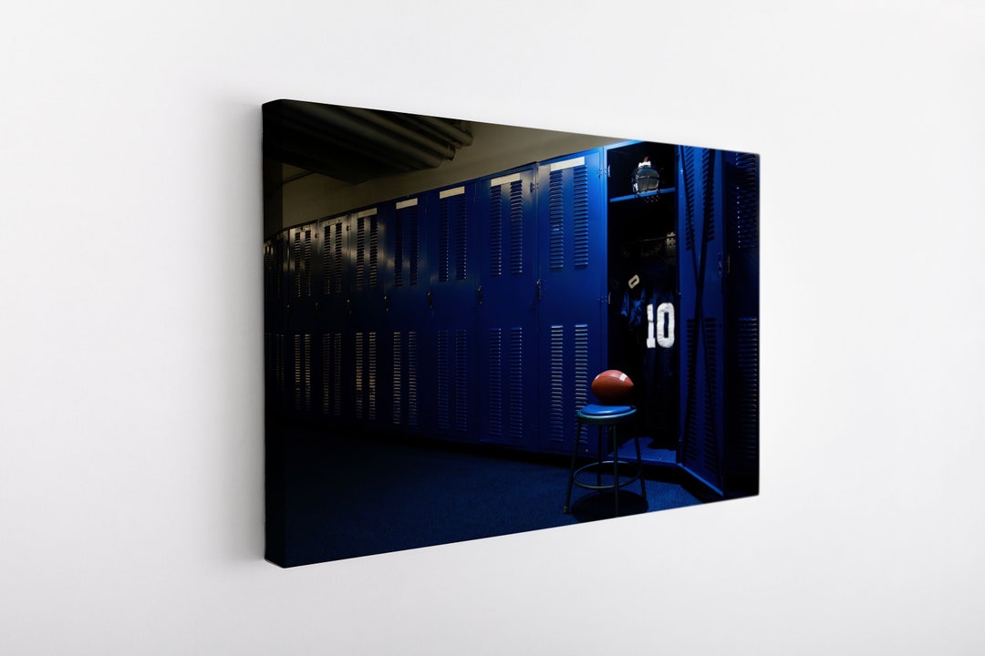 Locker Room Wall Art, American Football Ball Printed, Man Cave Wall ...