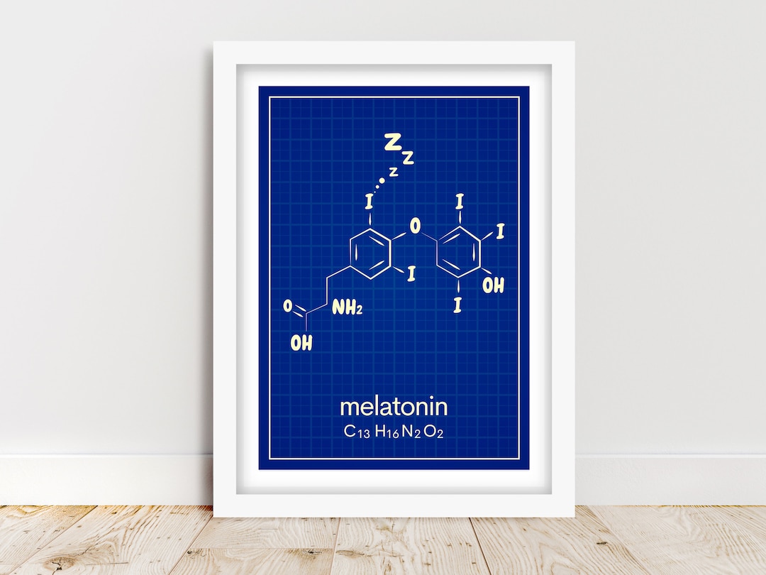 Melatonin Blueprint, Sleep Chemical Wall Art, Molecular Structure ...