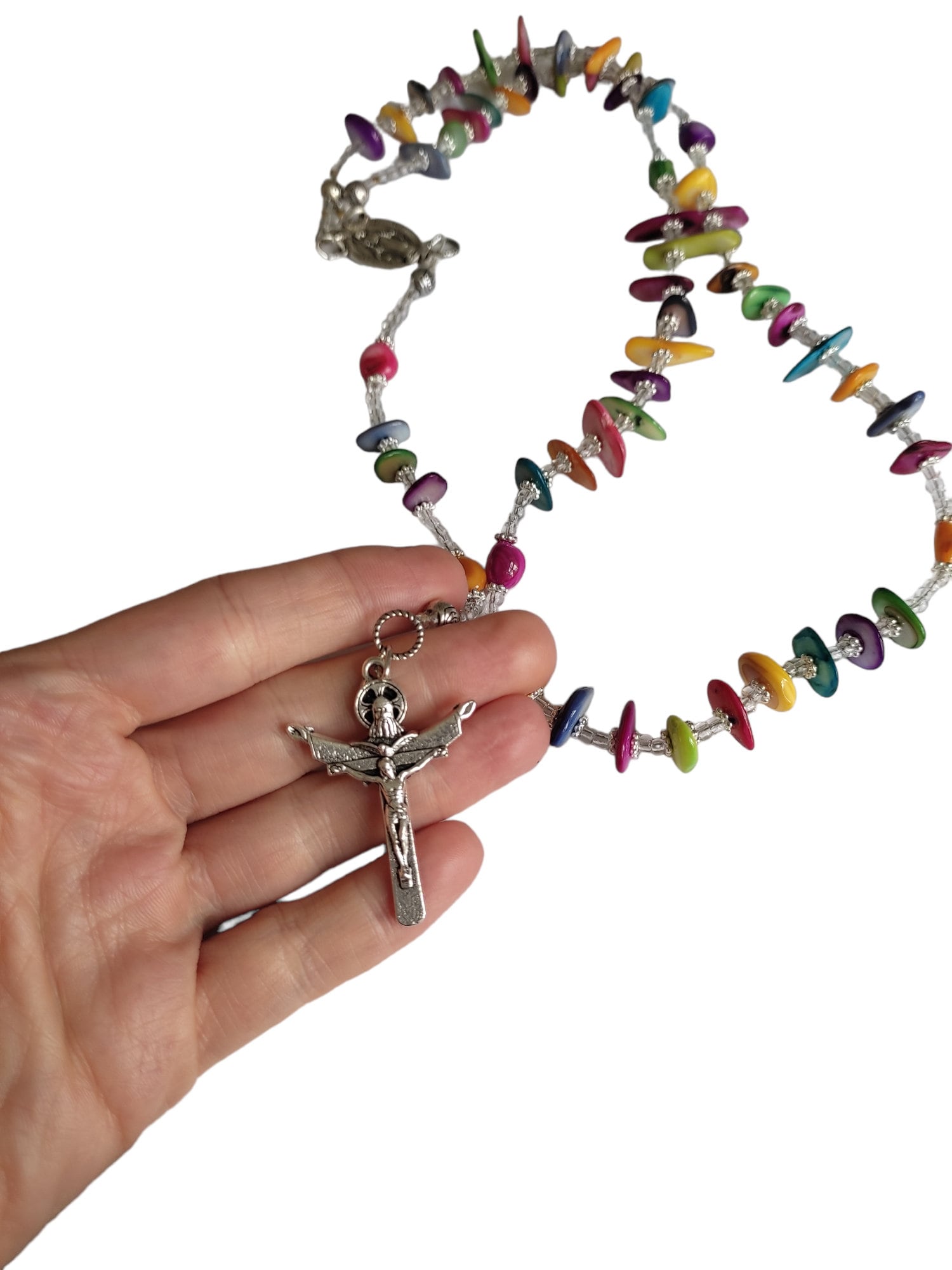 Catholic Rosary, Holy Virgin Mary Rosary, Crucifix Rosary, Colourful ...