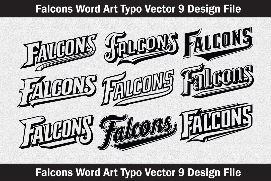Falcons Word Art, Mascot SVG Typography (digital Files) - Etsy